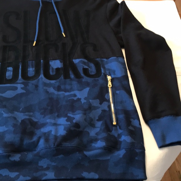 Slow Bucks | Shirts | Slowbucks Black And Blue Hoodie | Poshmark